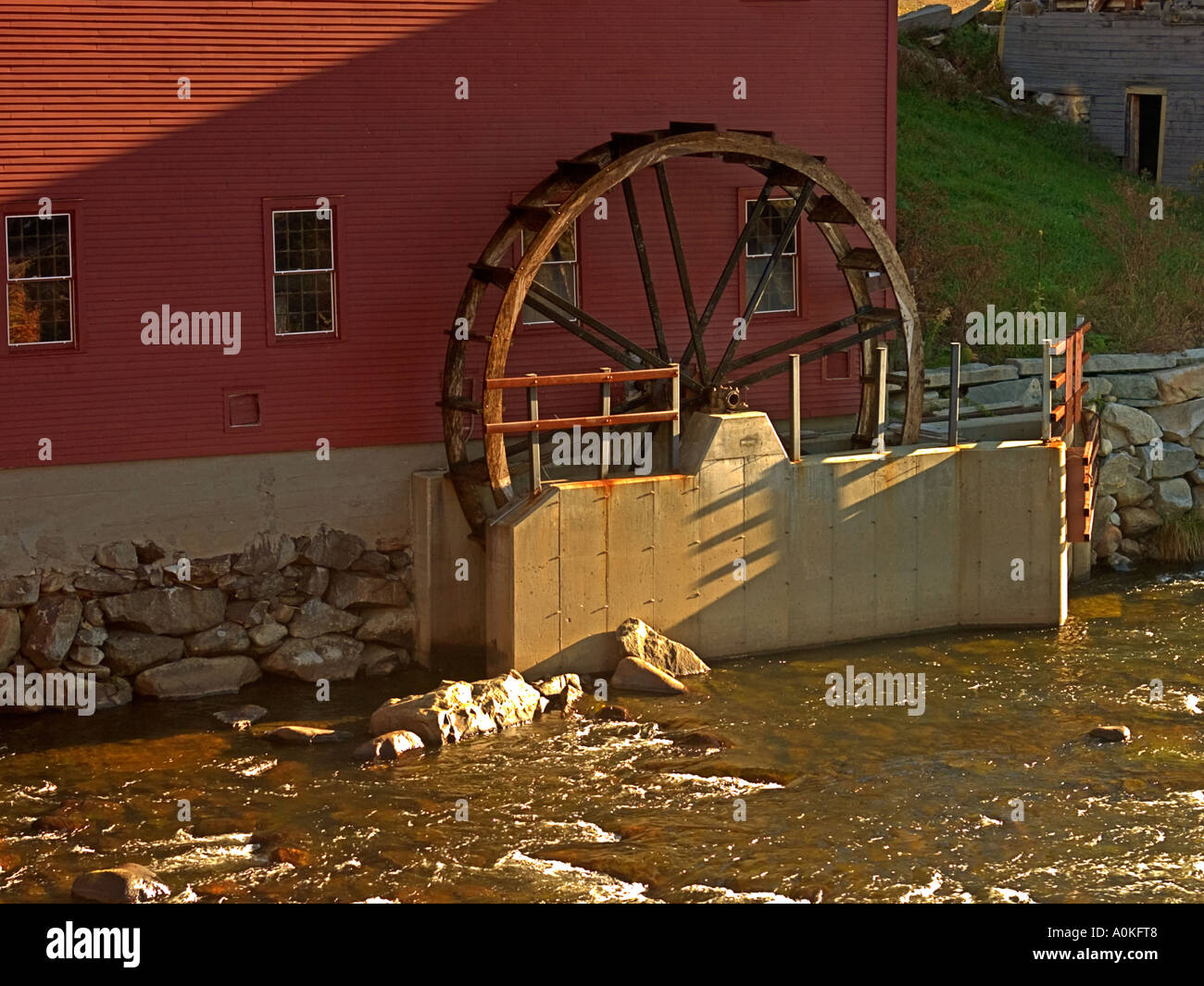 Water wheel for a restored New England mill Stock Photo - Alamy