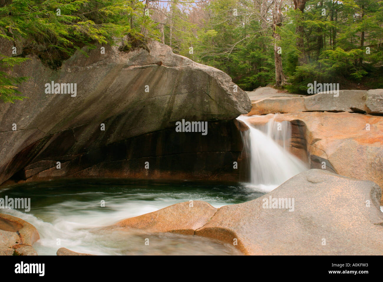 The Basin, Franconia Notch, in the White Mountains of New Hampshire ...