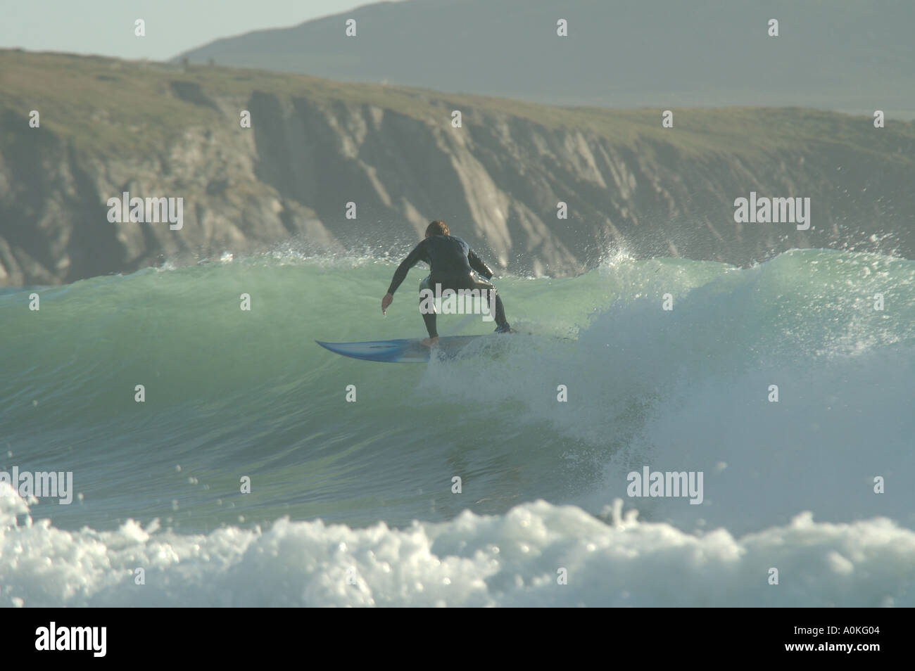 Surfing Whitesands Pembrokeshire West Wales Stock Photo - Alamy