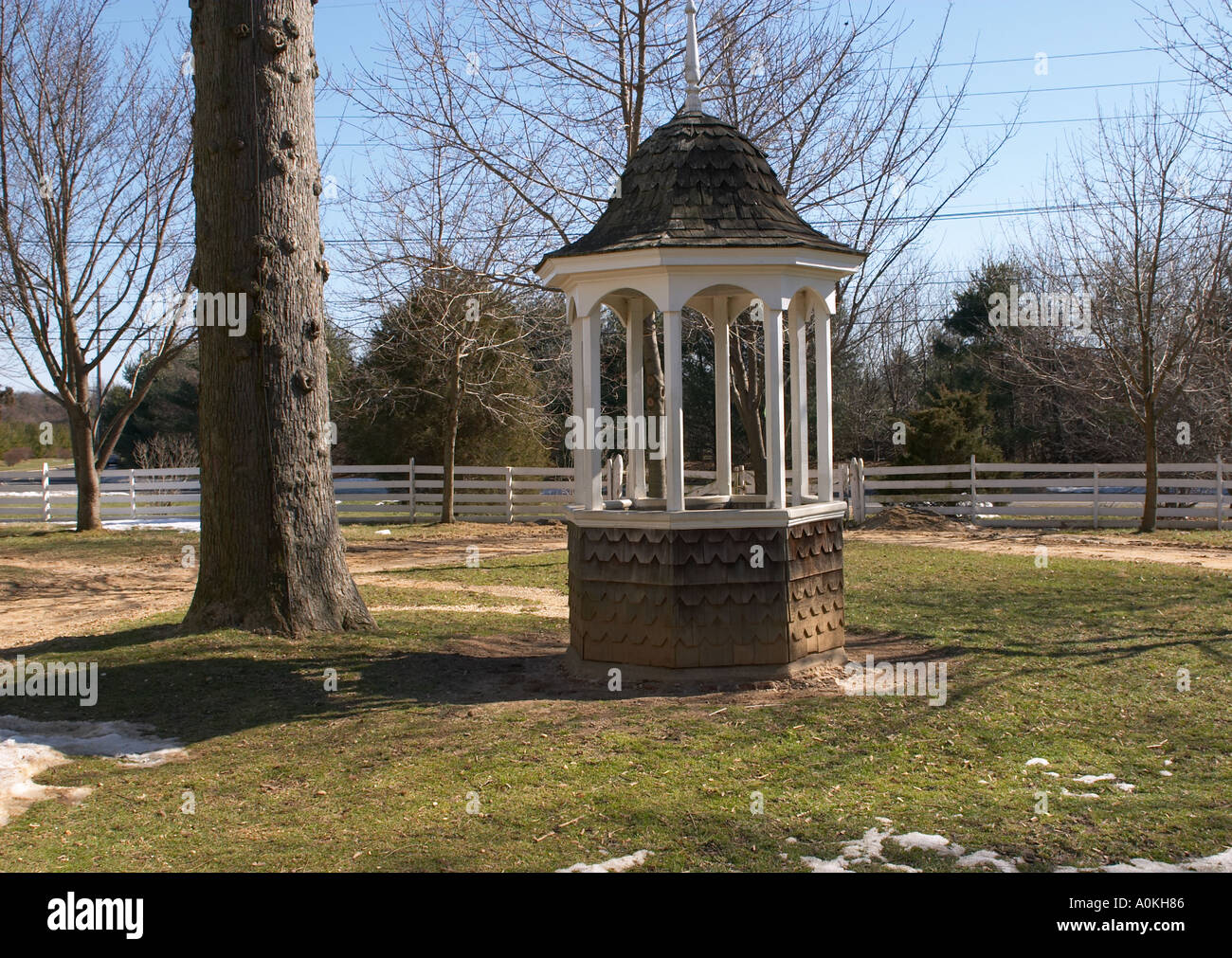 Well and tree Stock Photo - Alamy