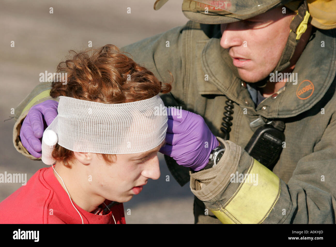 Head injury firefighter hi-res stock photography and images - Alamy