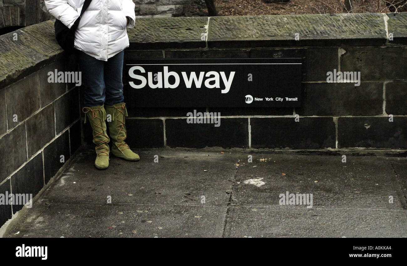 Waiting at the Subway New York Stock Photo - Alamy