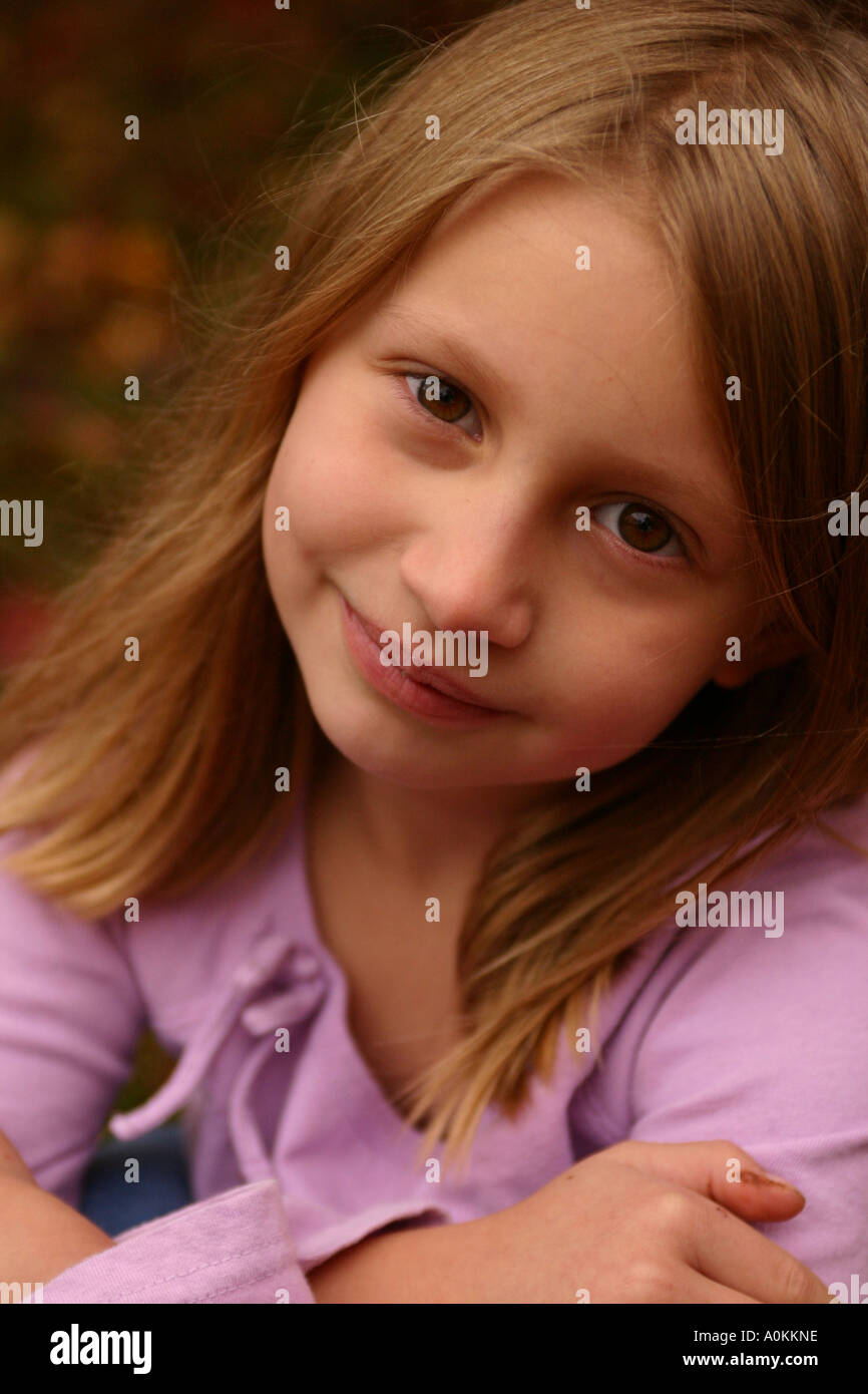 Portrait of seven year old girl Stock Photo - Alamy