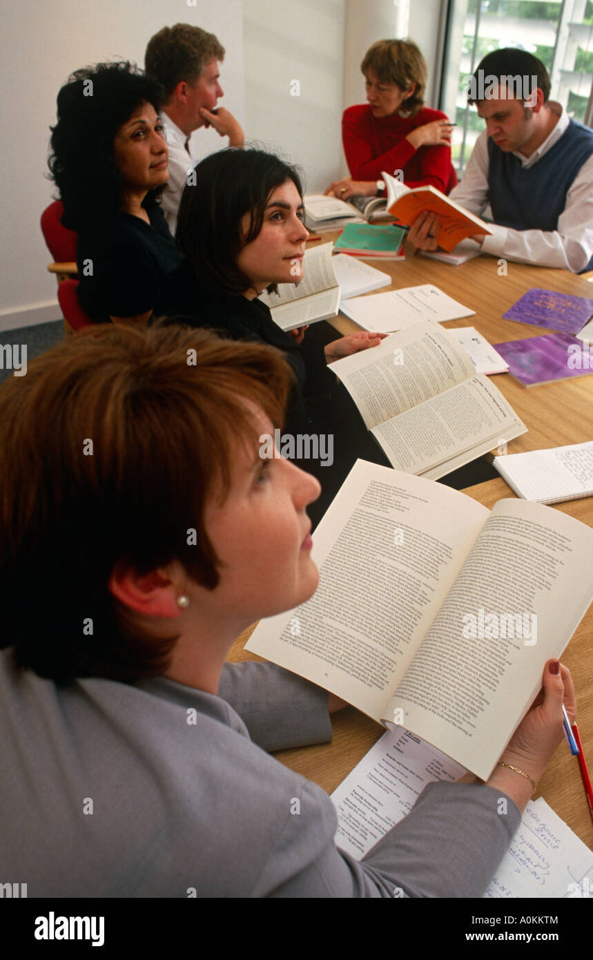 Students at The Open University campus in Milton Keynes Buckinghamshire ...