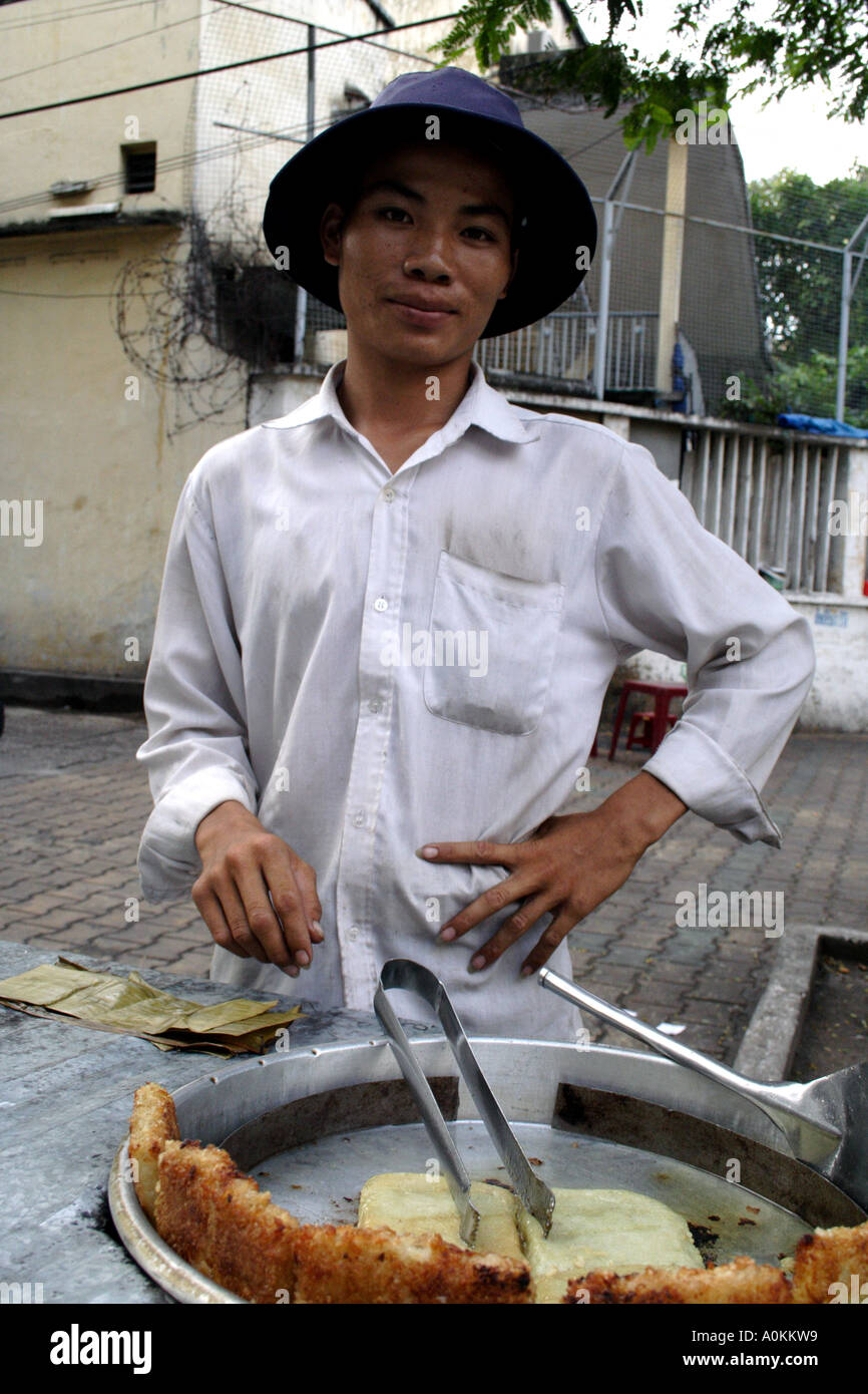 Vendor of fried sweets on the street in Saigon (HCMC) Vietnam, Street ...