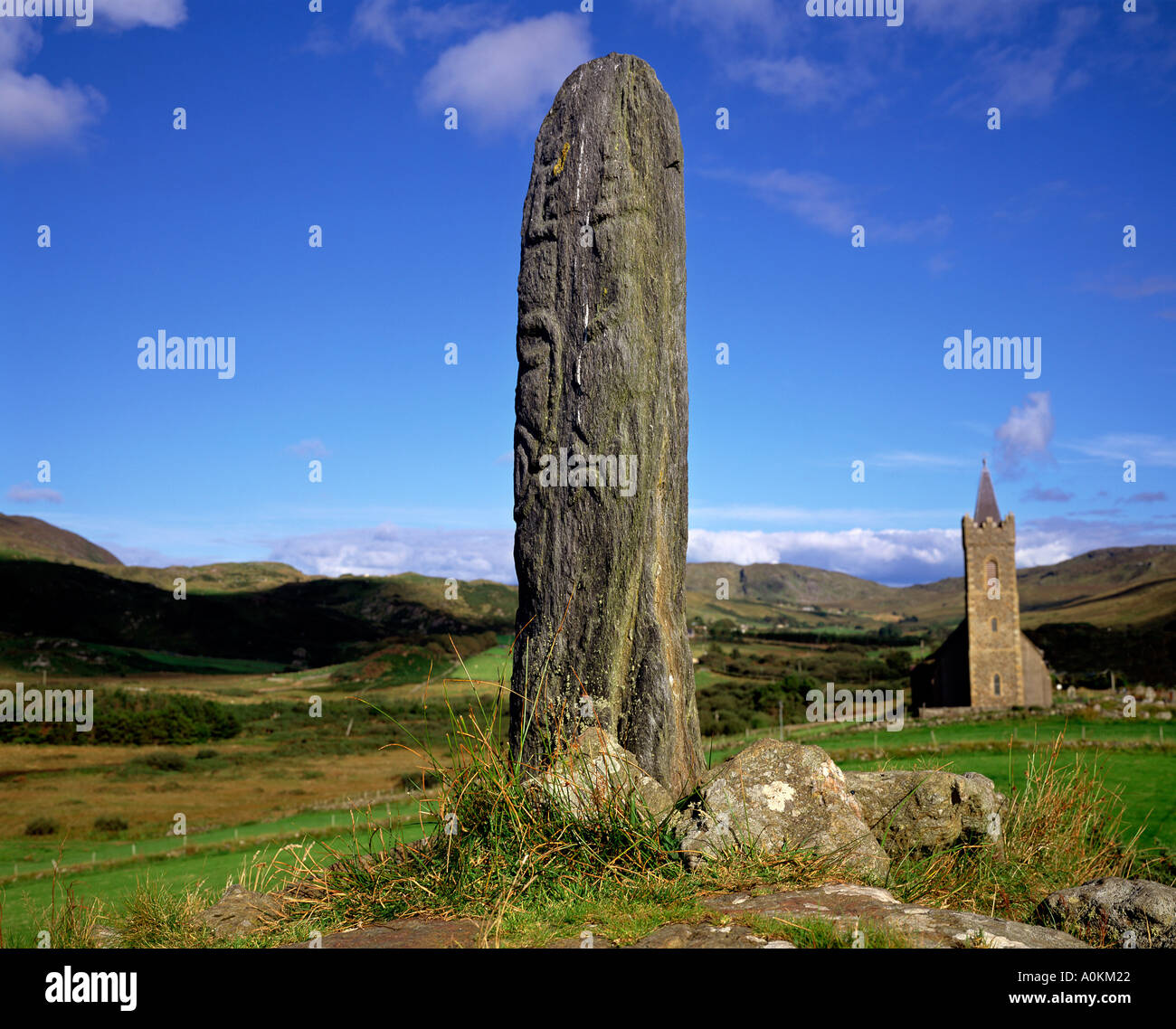 Cross pillar, Straid, Glencolumbkille, County Donegal, Ireland Stock ...