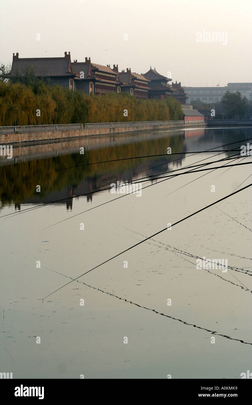 Fishing in the moat of the Forbidden City, Beijing China Stock Photo ...