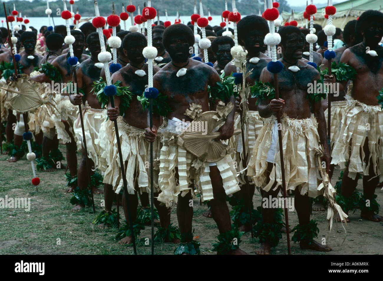 Fiji warriors at Tribal gathering Stock Photo - Alamy