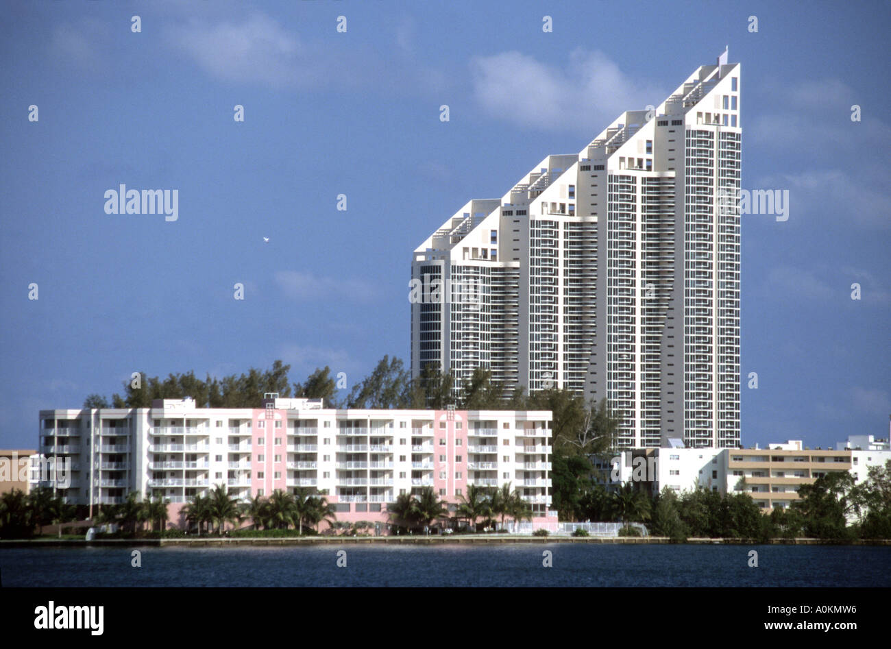 High rise and low build apartment buildings in Miami Florida USA Stock ...
