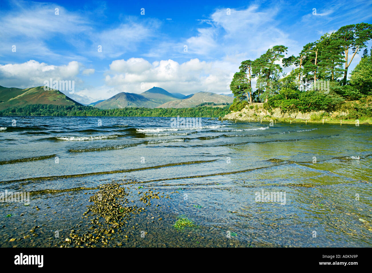 Friars Crag On Derwent Water As Seen From Calf Close Bay With Catbells ...