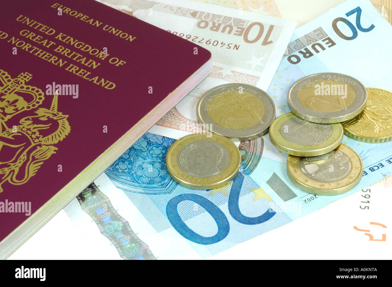 British passport and euro currency Stock Photo - Alamy