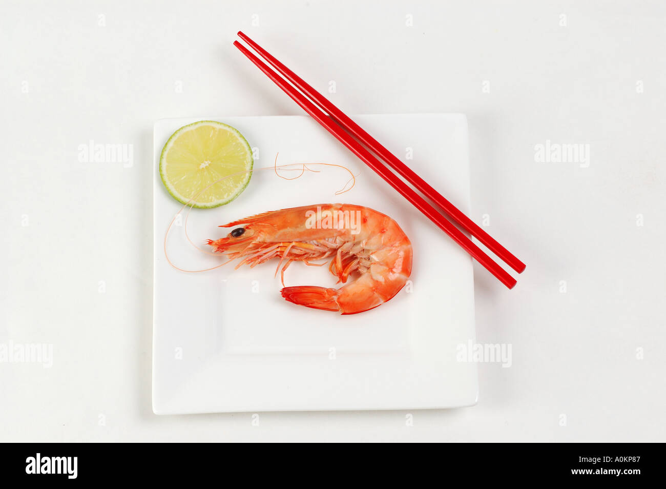 Queensland Banana prawn on plate with red chopsticks dsc 9978 Stock ...