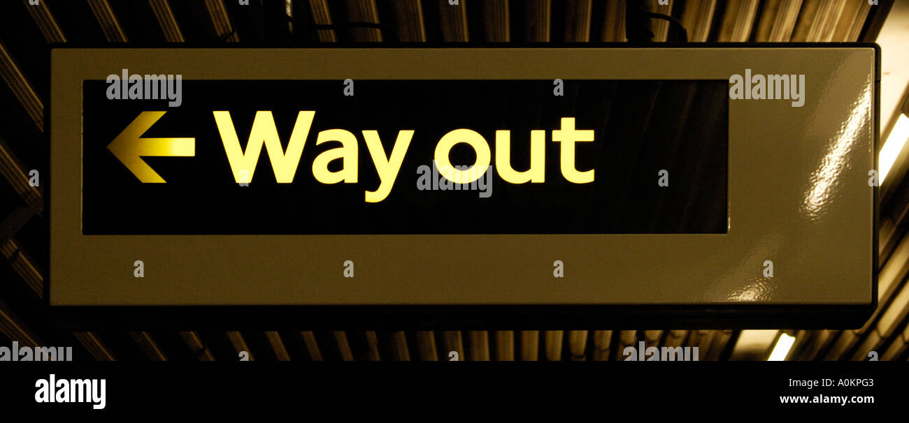 way out sign, London Underground, London, UK Stock Photo - Alamy