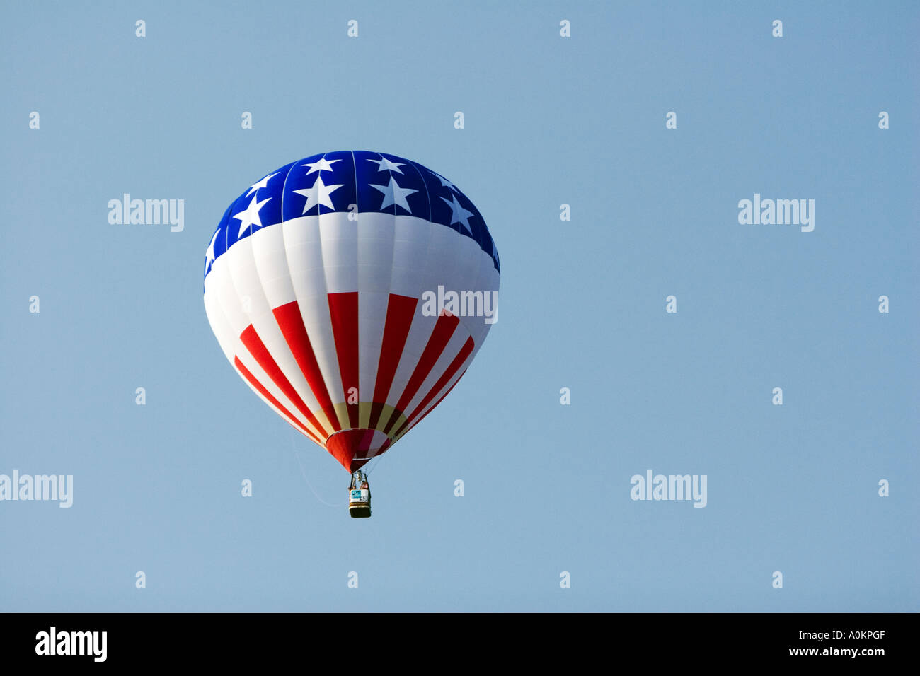 A hot air balloon in flight Stock Photo - Alamy