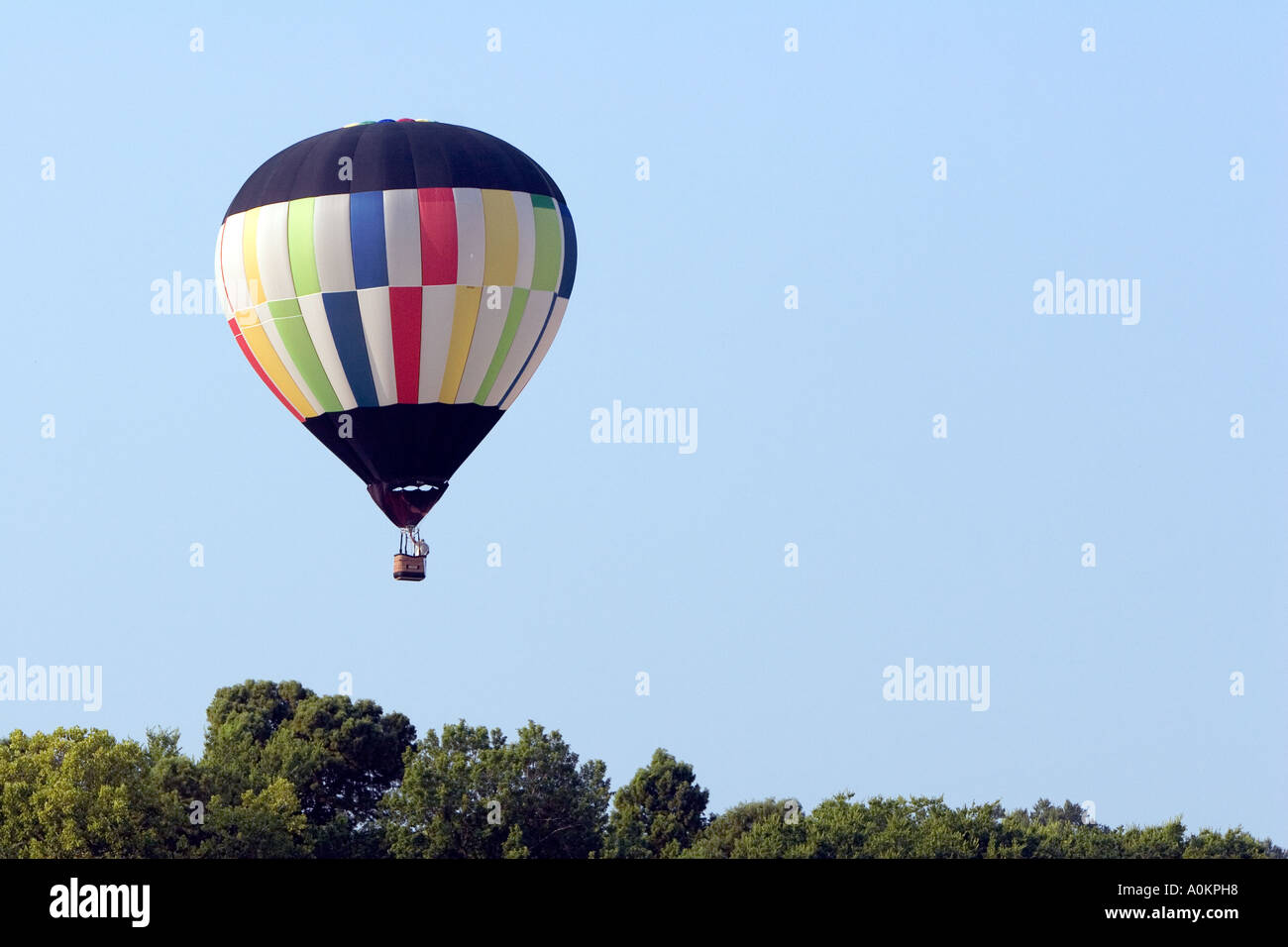 A hot air balloon in flight Stock Photo - Alamy