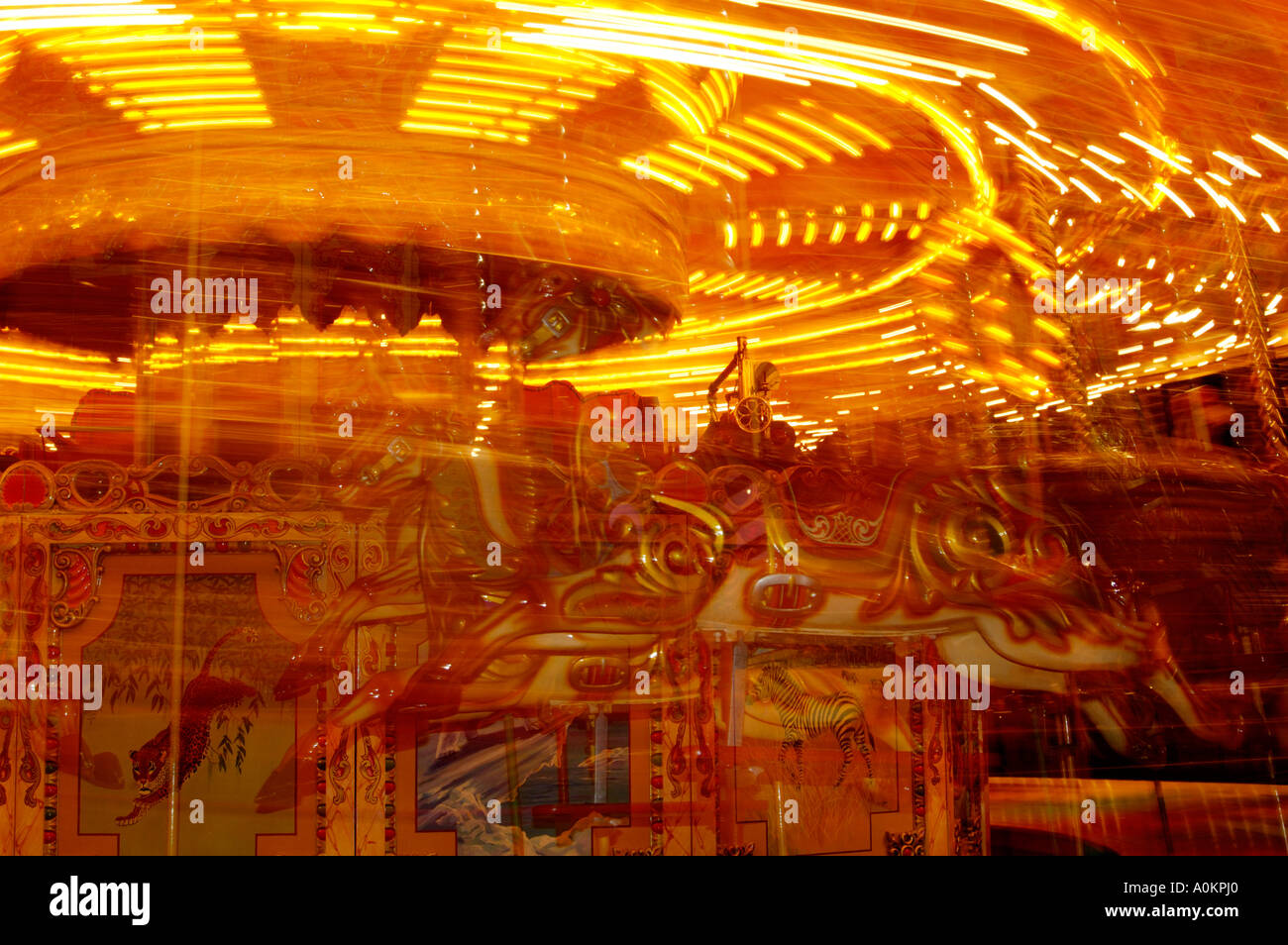 Merry go round in action, London, UK Stock Photo - Alamy