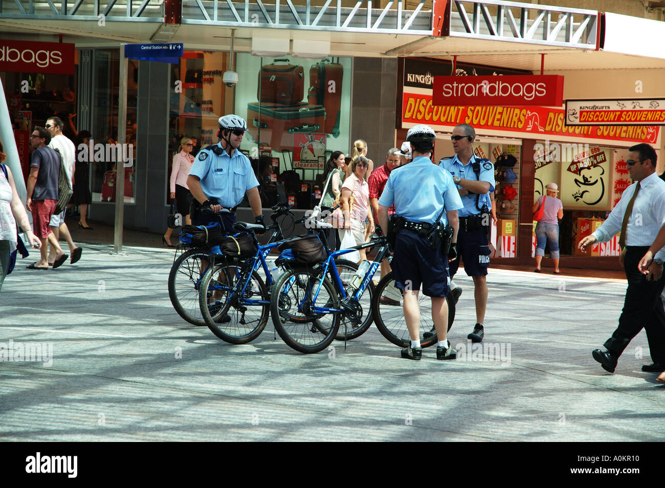 Police cycle patrol Queen street Brisbane Queensland Australia dsca ...