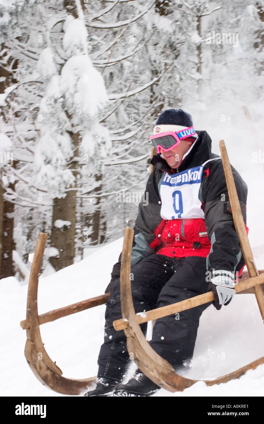 Traditional sledge race Black Forest Germany Stock Photo - Alamy