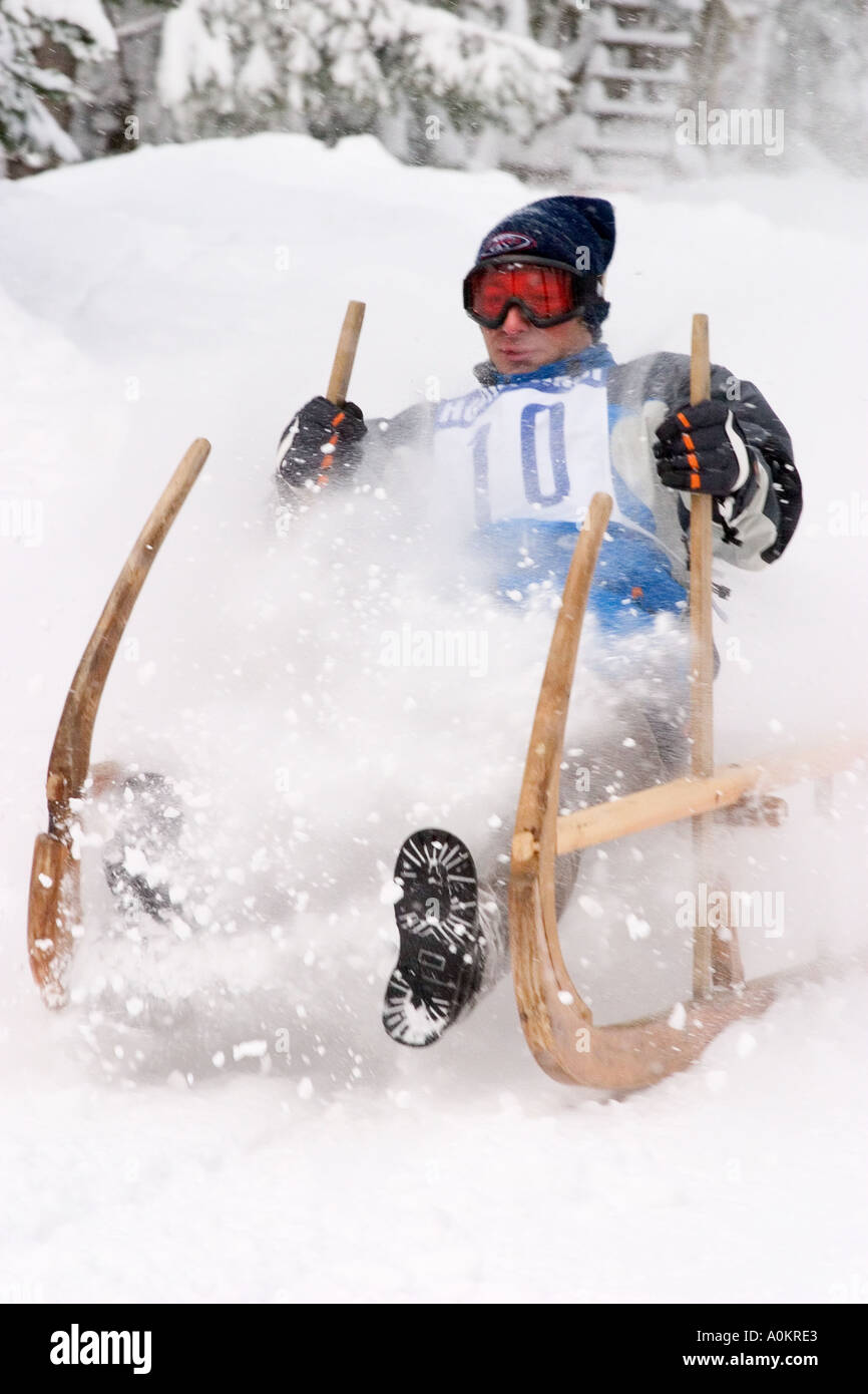 Traditional sledge race Black Forest Germany Stock Photo - Alamy