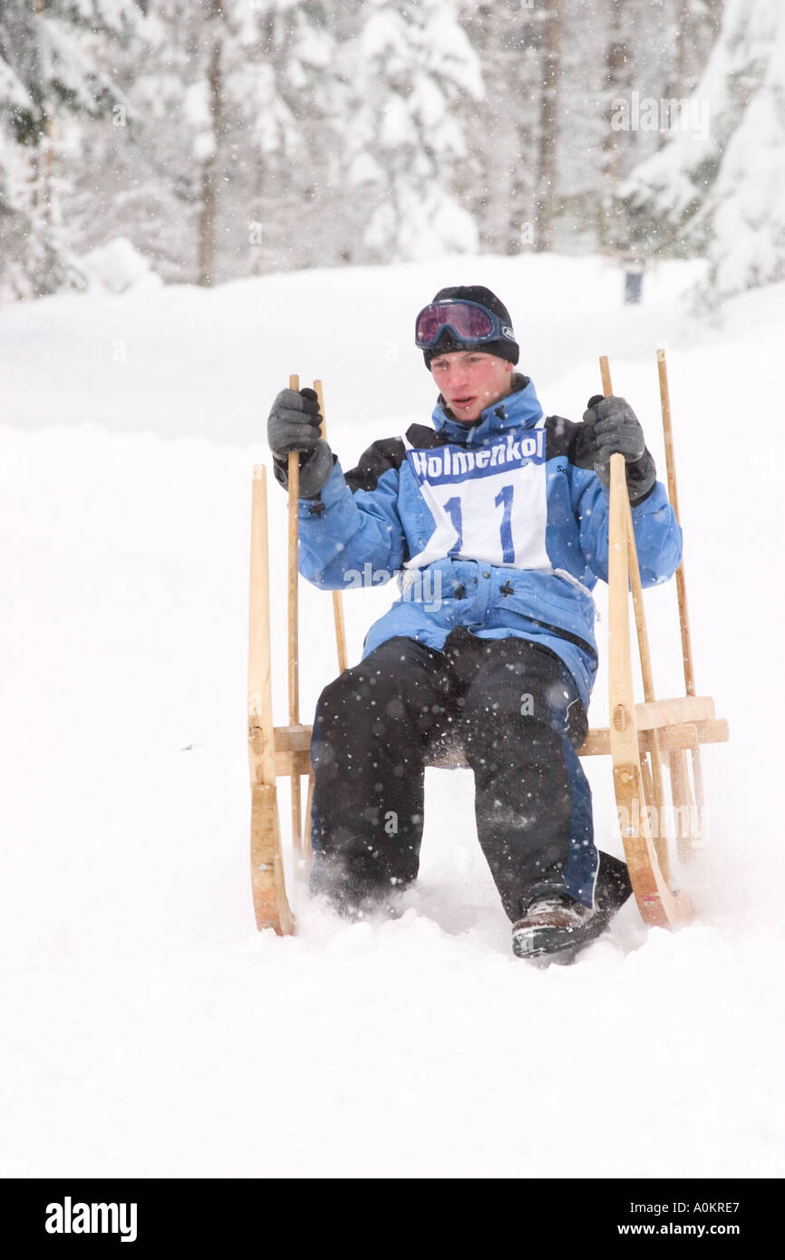 Traditional sledge race Black Forest Germany Stock Photo - Alamy