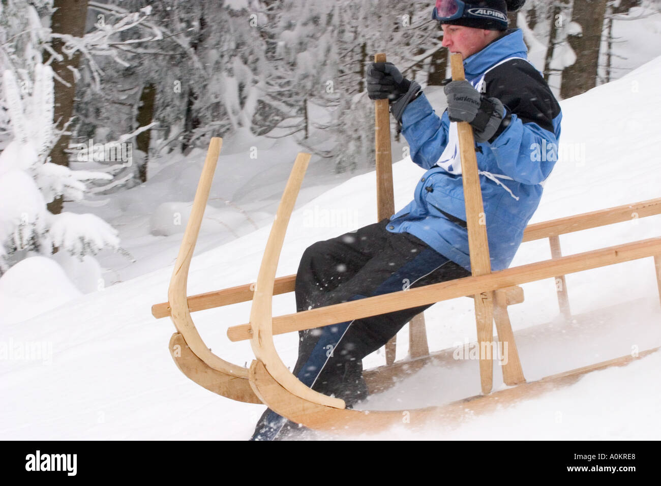 Traditional sledge race Black Forest Germany Stock Photo - Alamy
