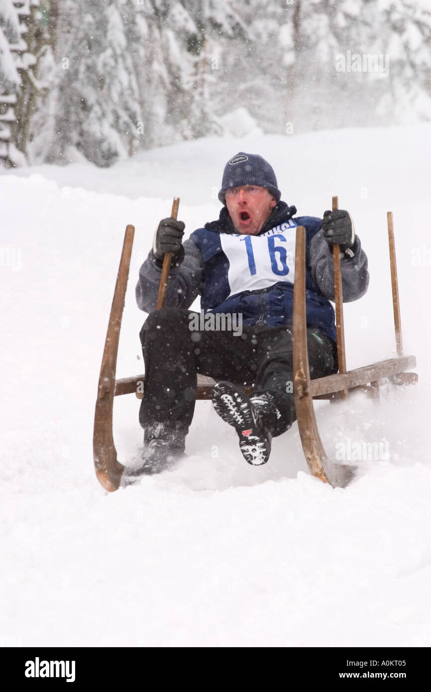 Traditional sledge race Black Forest Germany Stock Photo - Alamy