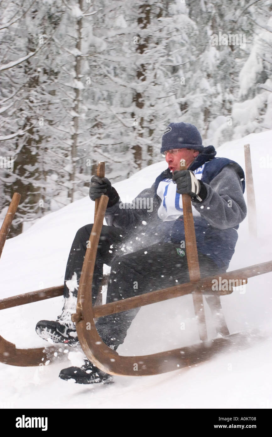 Traditional sledge race Black Forest Germany Stock Photo - Alamy