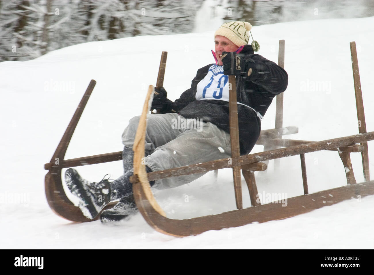 Traditional sledge race Black Forest Germany Stock Photo - Alamy