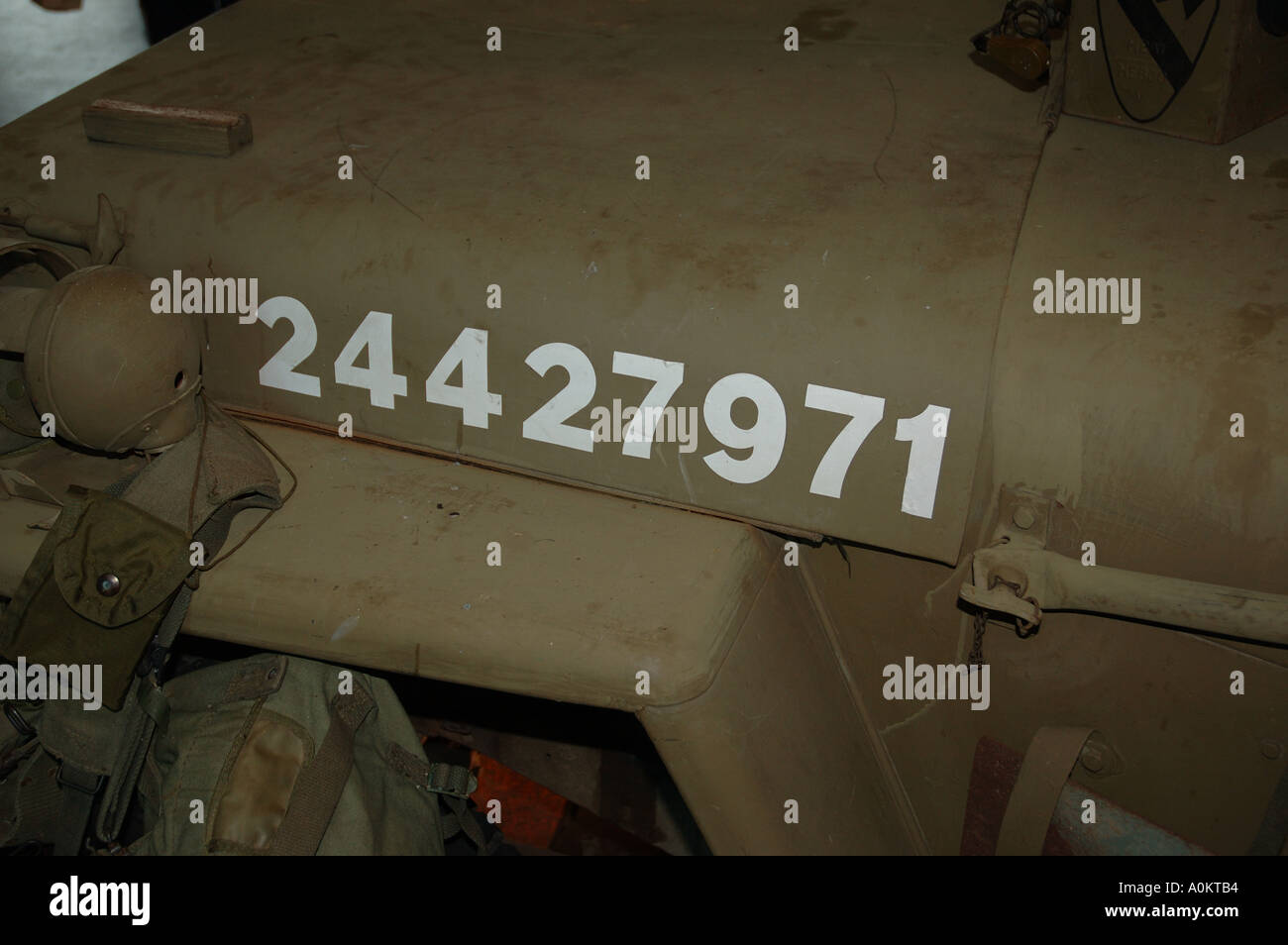 serial number on Jeep bonnett dsca 0264 Stock Photo - Alamy