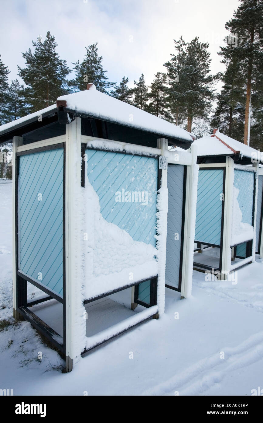 snowy beach huts in winter Stock Photo - Alamy