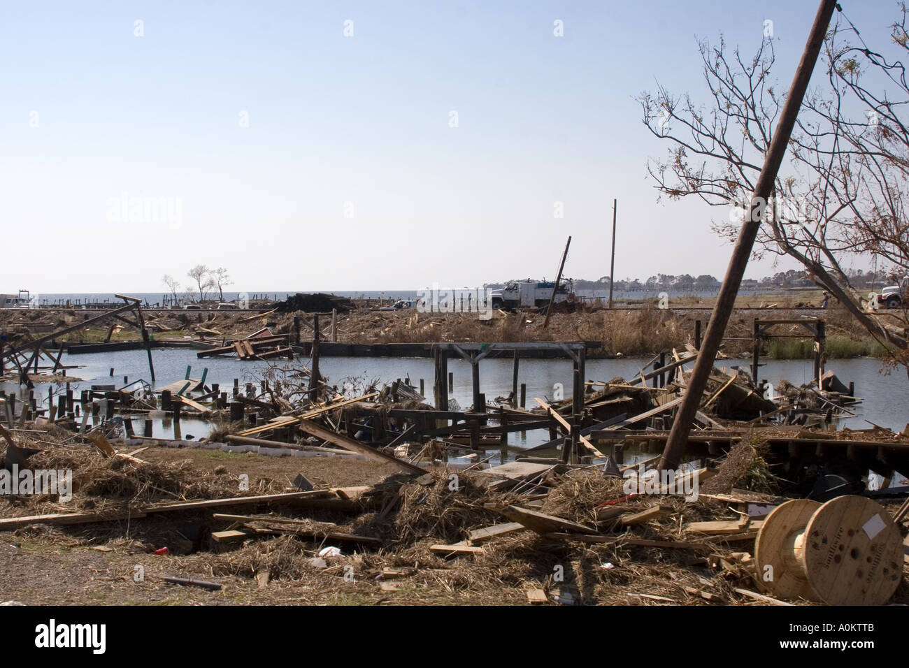Destroyed houses in Slidell Louisiana after Hurricane Katrina Stock ...