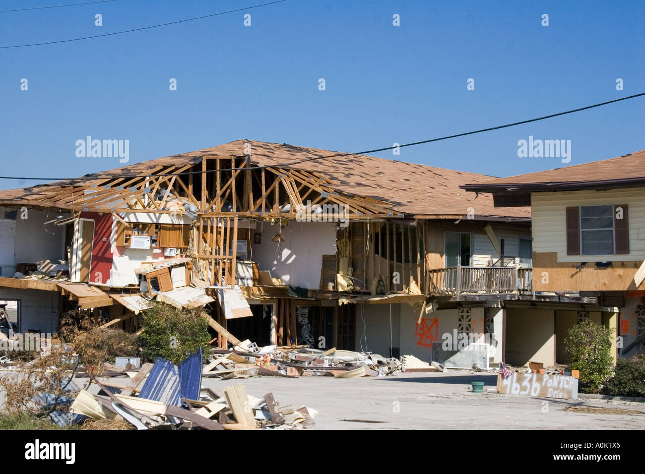 Damage caused by Hurricane Katrina in Slidell Louisiana Stock Photo - Alamy