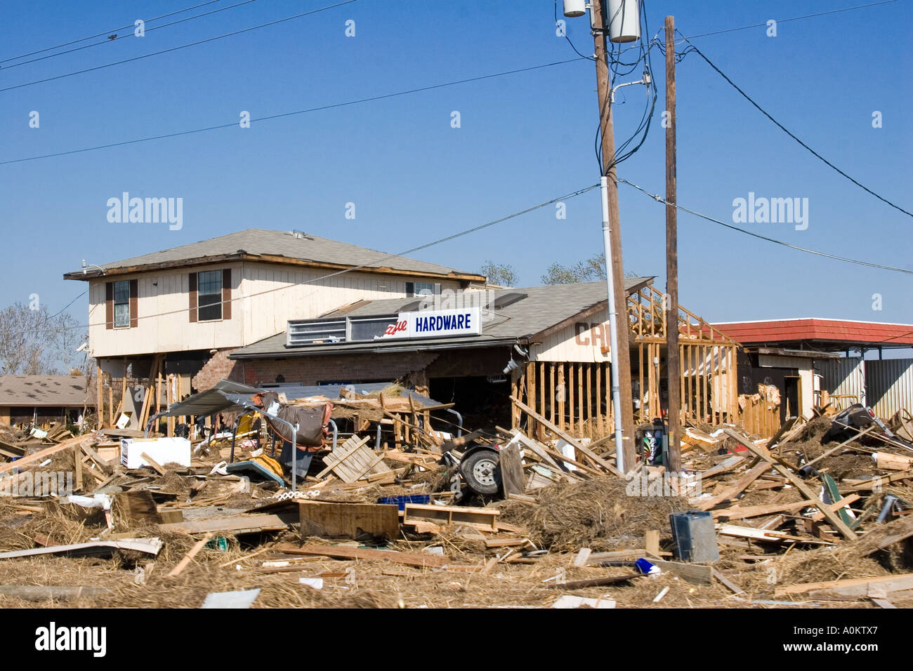 Damage caused by Hurricane Katrina in Slidell Louisiana Stock Photo - Alamy