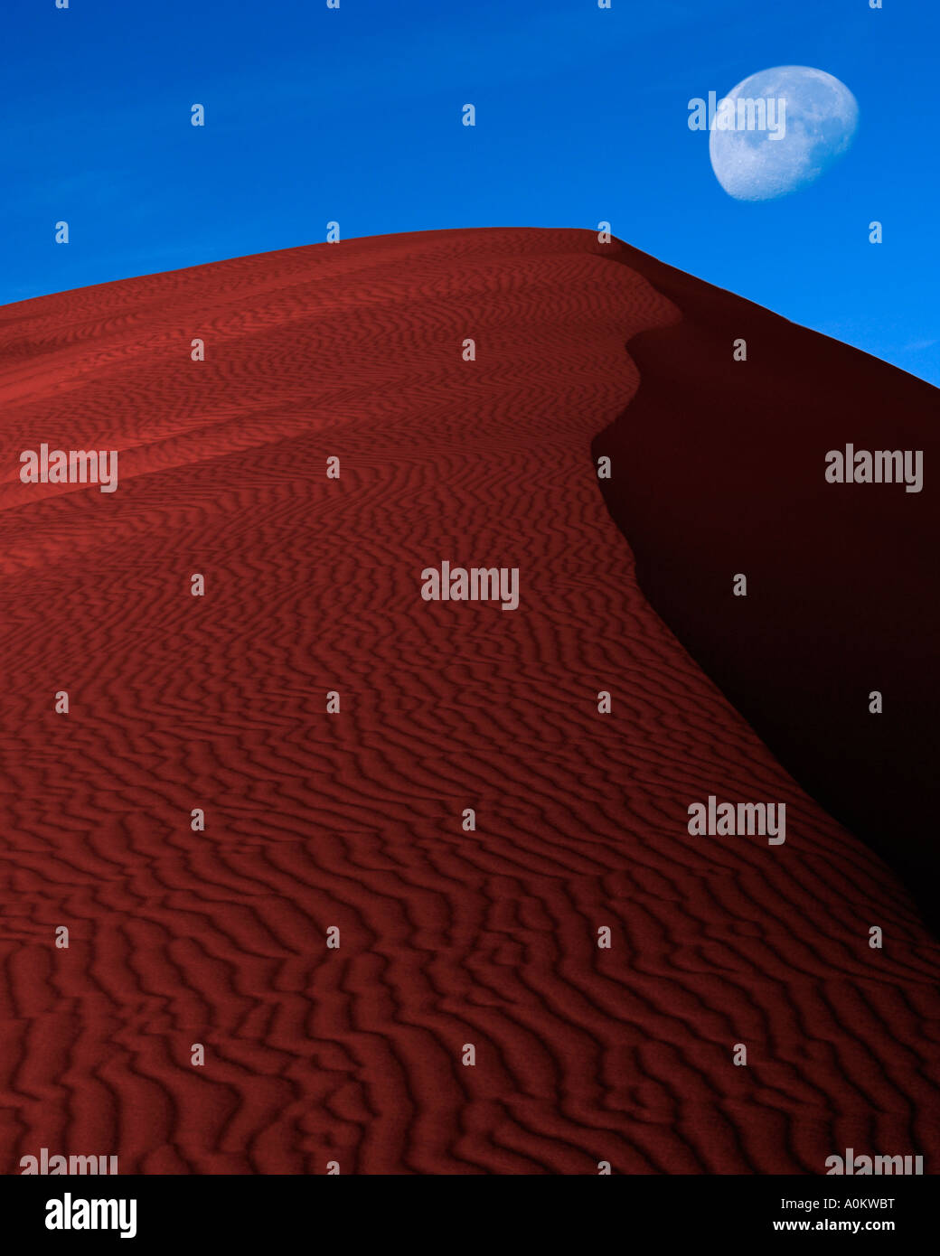 Red Sands and Moon Stock Photo - Alamy