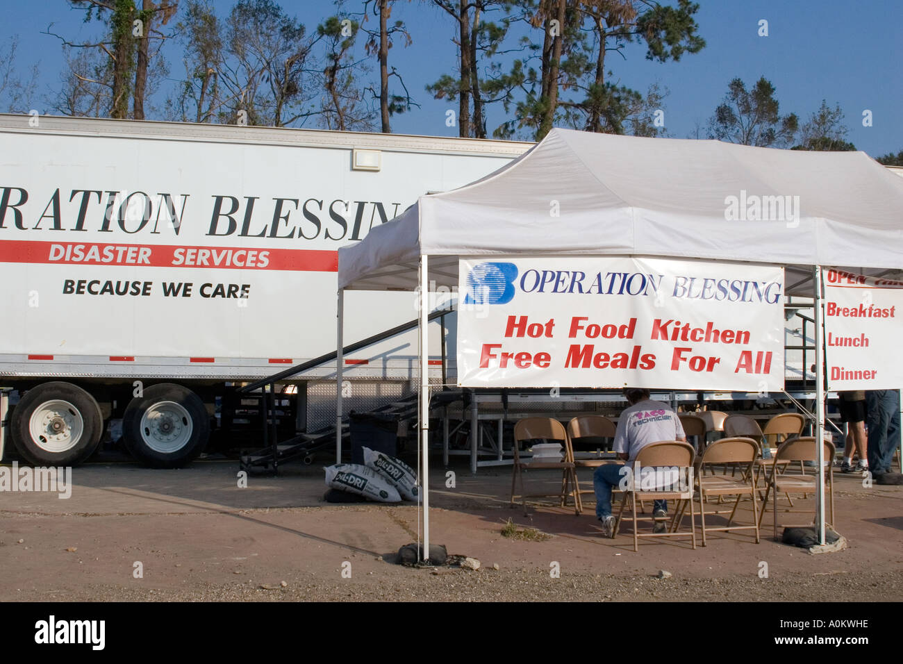 Hot food disaster relief station by Operation Blessing in Slidell after ...