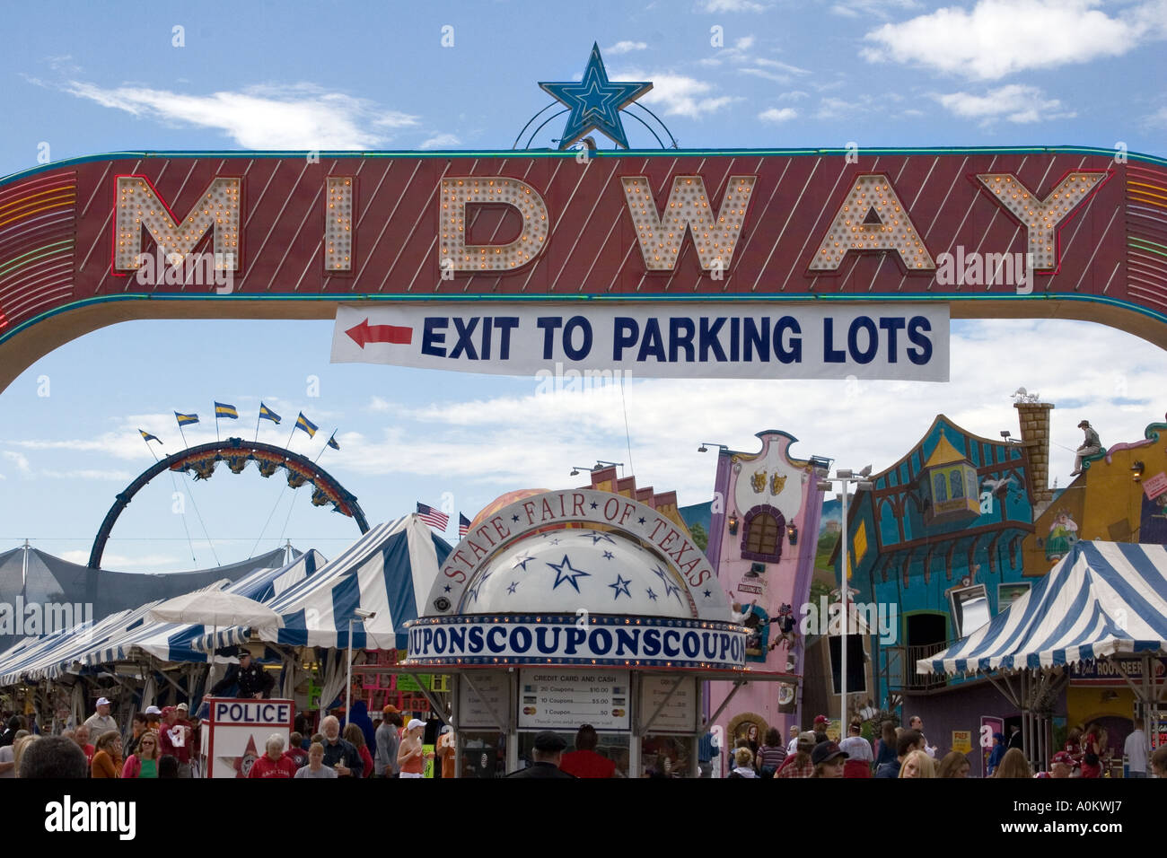 Midway sign at the Texas State Fair Stock Photo - Alamy