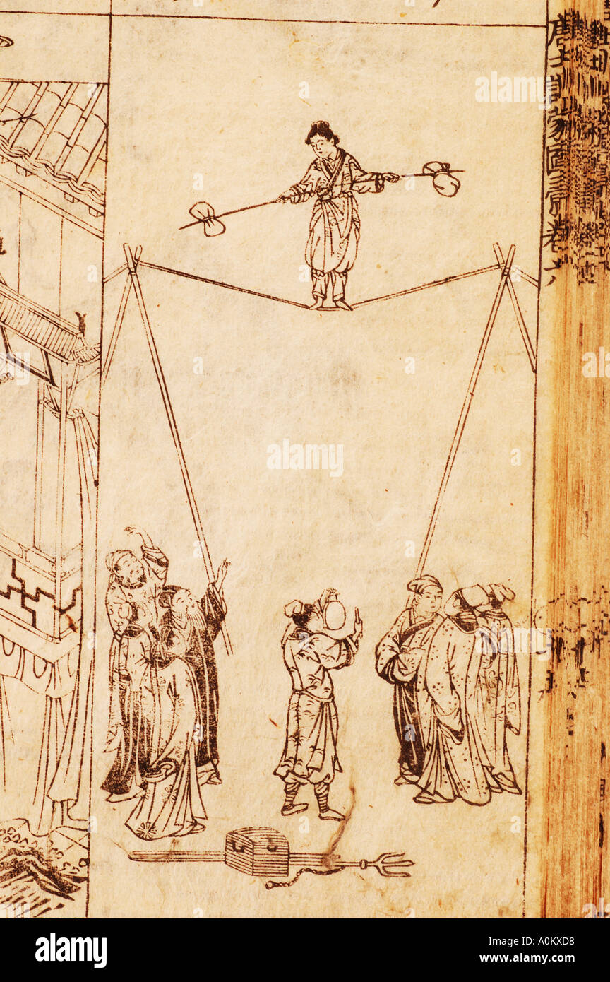 Tightrope performers in ancient Chinese circus dsca 0687 Stock Photo ...