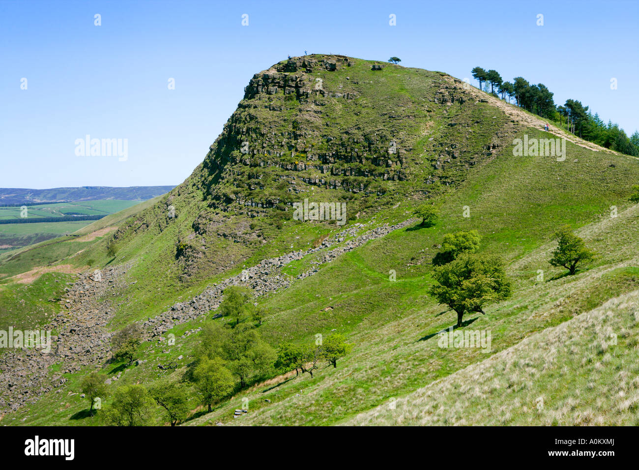 "Back Tor" Showing Its Eroded Crumbling Summit Along "Mam Tor" Mountain ...
