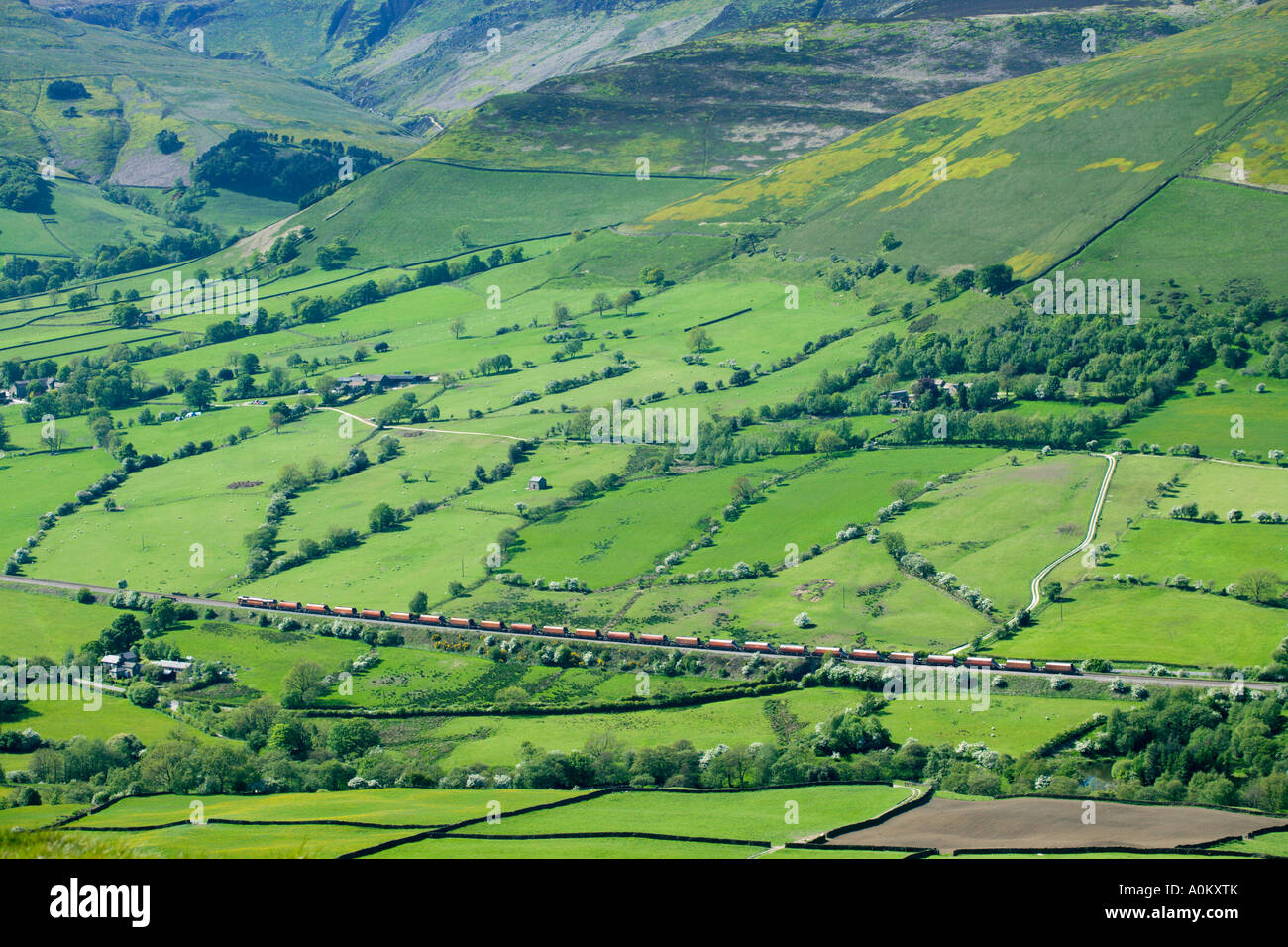 Vale Of Edale Train With Bulk Wagons Passing Between Barber Booth and ...