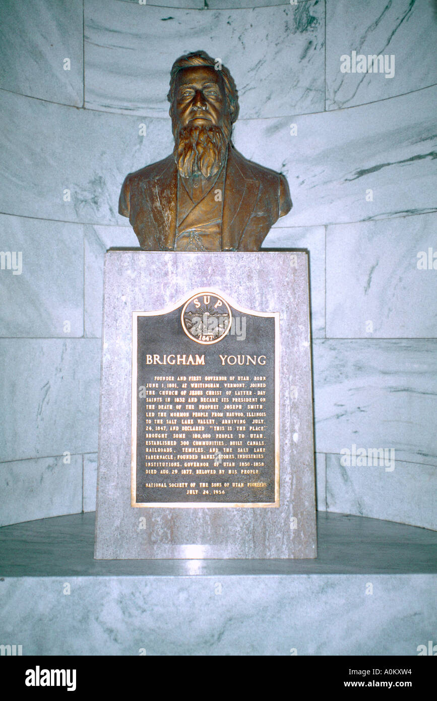 Salt Lake City Utah USA Capitol Building Interior Brigham Young Bust ...