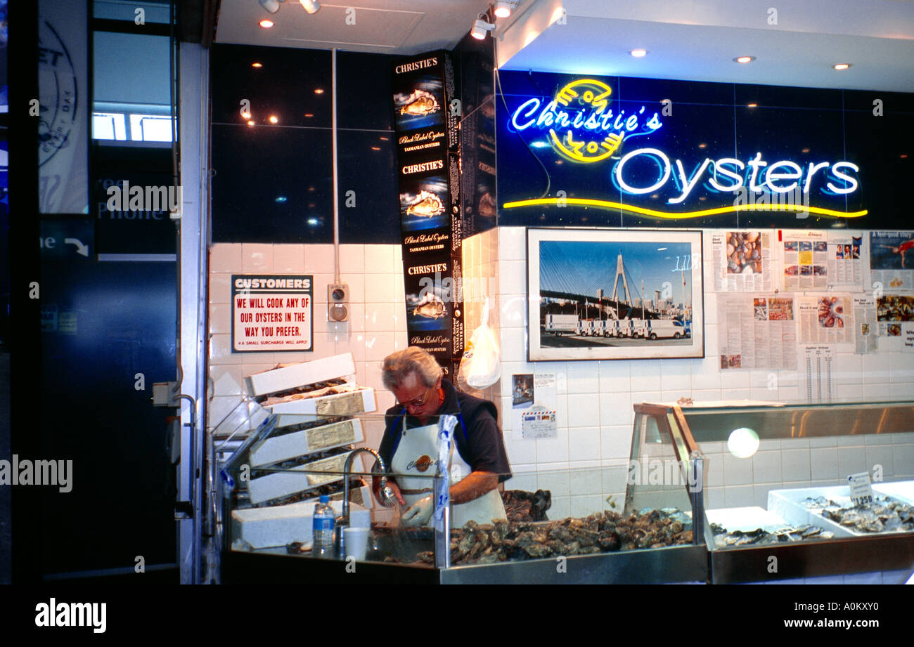 Sydney NSW Australia Fish Market Oyster Stall Stock Photo - Alamy