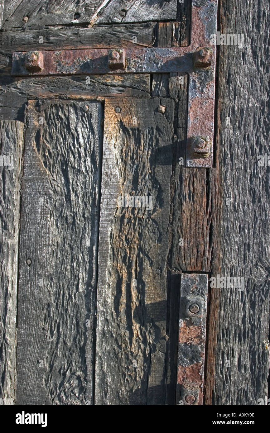 details of old rusted wooden door Stock Photo - Alamy