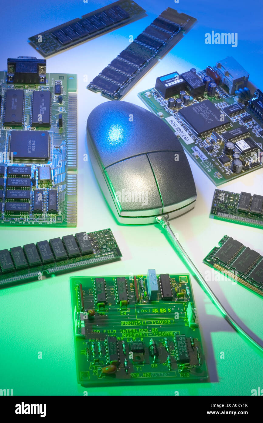 Computer Mouse and Computer Circuit Boards Stock Photo - Alamy
