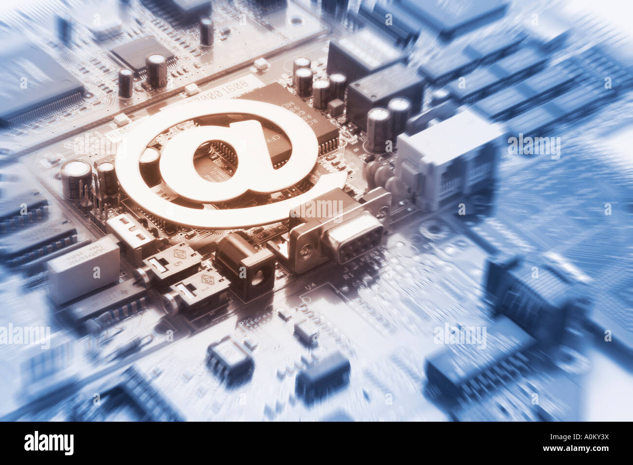 Internet Symbol on Computer Circuit Board Stock Photo - Alamy