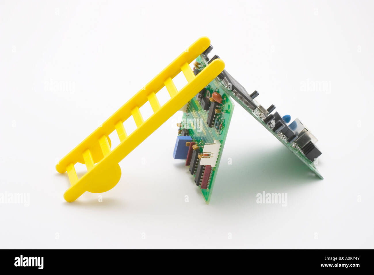 Miniature Ladder and Computer Circuit Boards Stock Photo - Alamy