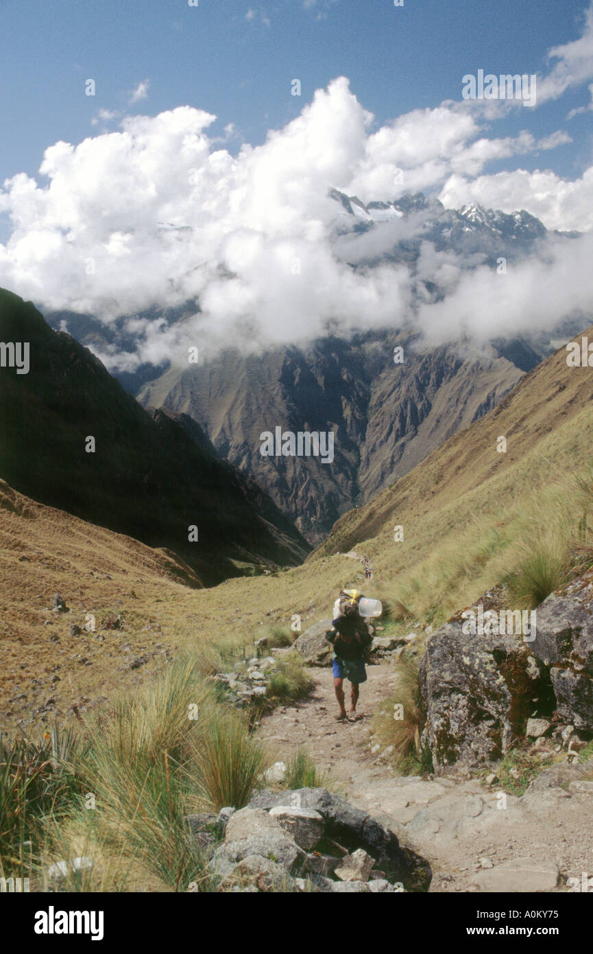 The Inca Trail winds through magnificent mountain scenery on the way to ...