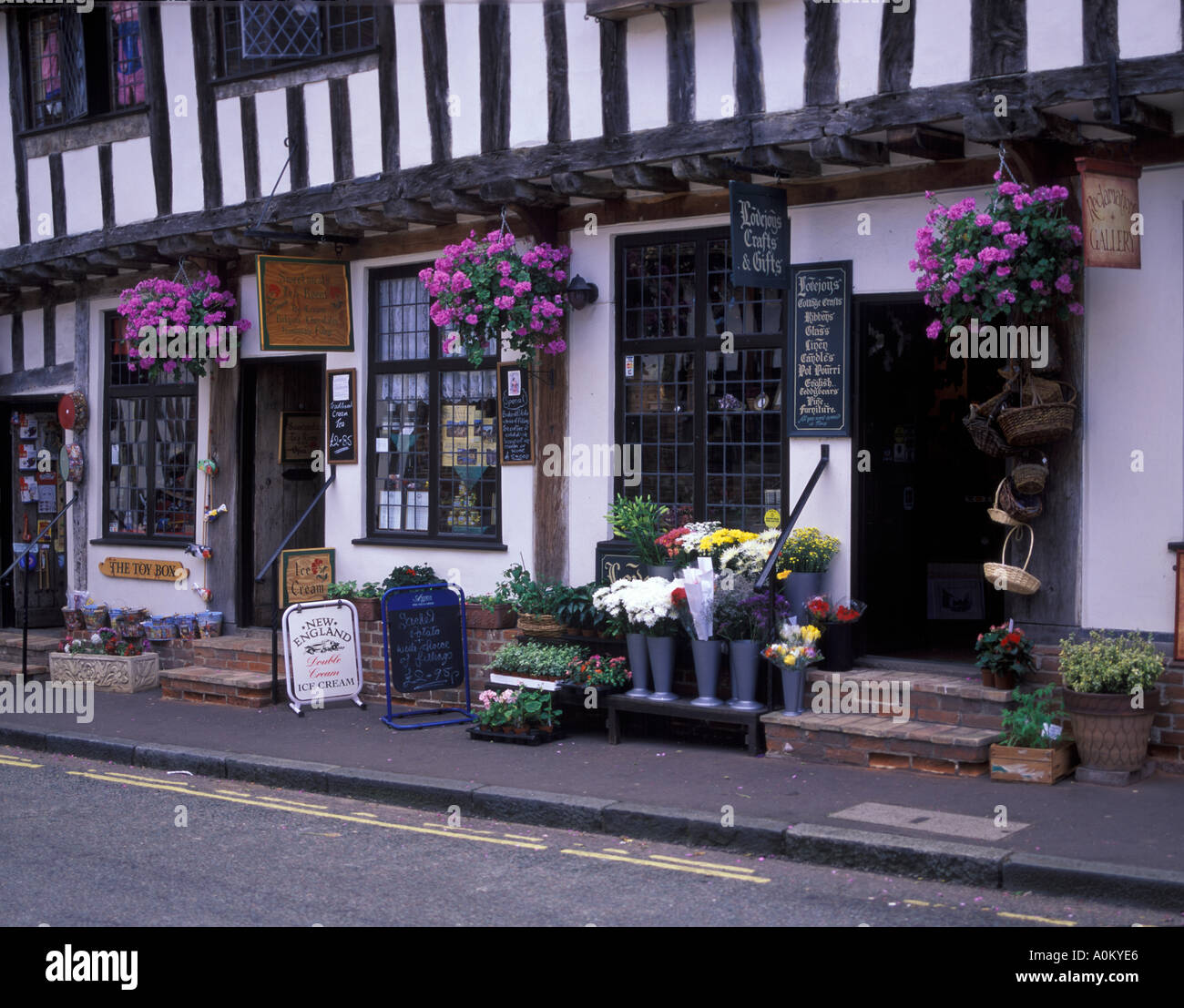 Suffolk Flower Shop in Water Street Lavenham Suffolk S Stock Photo - Alamy