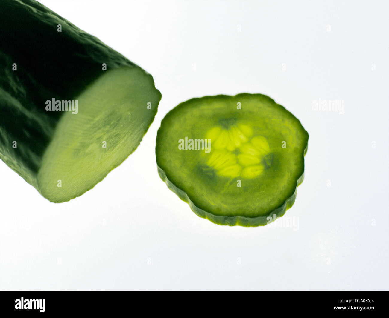 Cucumber and Slice Stock Photo - Alamy