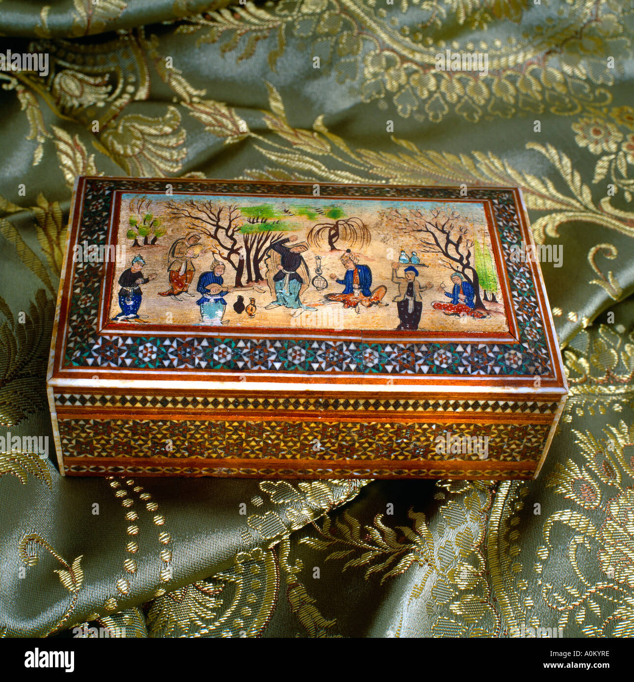 Iranian Inlaid Box Stock Photo - Alamy