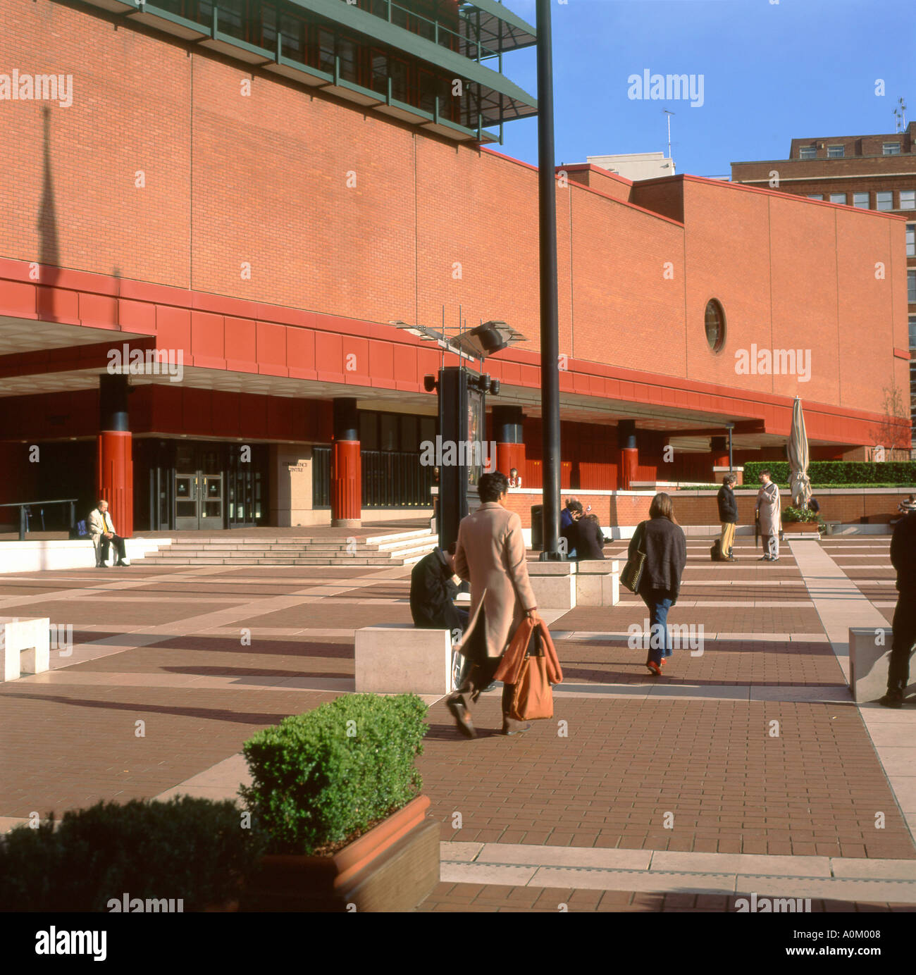 People in the piazza forecourt courtyard area outside the British ...